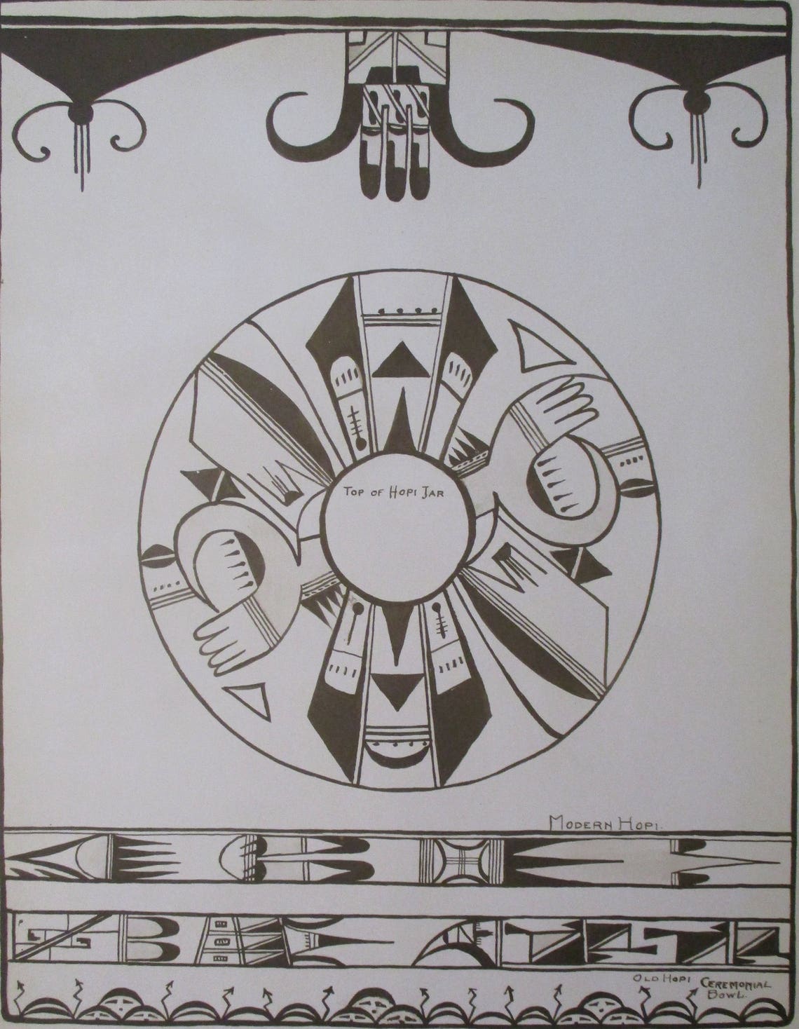 1930 Hopi Designs and Motif, Circle by Nampeyo. Antique Original Inez ...