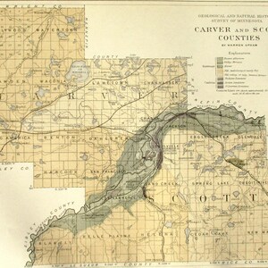 1901 Carver & Scott County Minnesota MN. Watertown Waconia Chaska ...