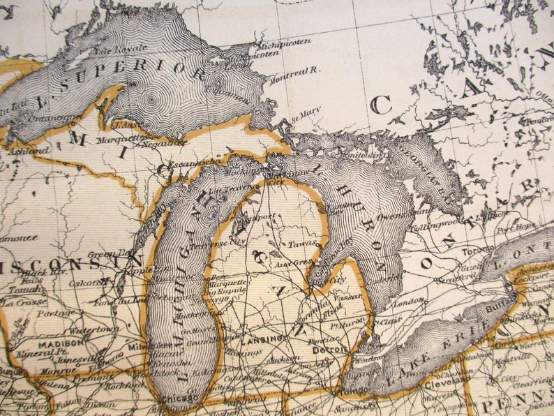 1875 United States Map With Inset Map of Alaska. Large - Etsy