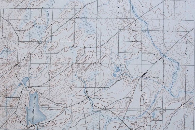 1908 Lake Muskego Wisconsin Area Antique Map New Berlin - Etsy