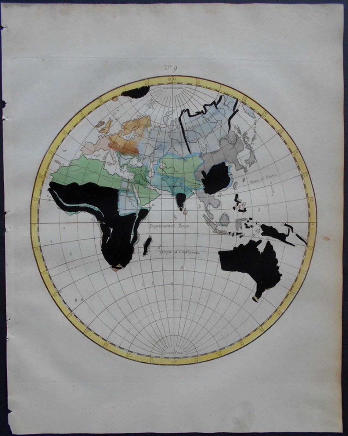 1819 Eastern Hemisphere World Map Showing Religious Systems. Antique ...