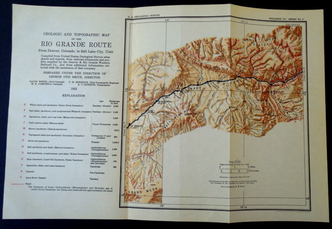 1922 Colorado Railroad Map De Beque, Grand Valley, Glenwood, Grand ...