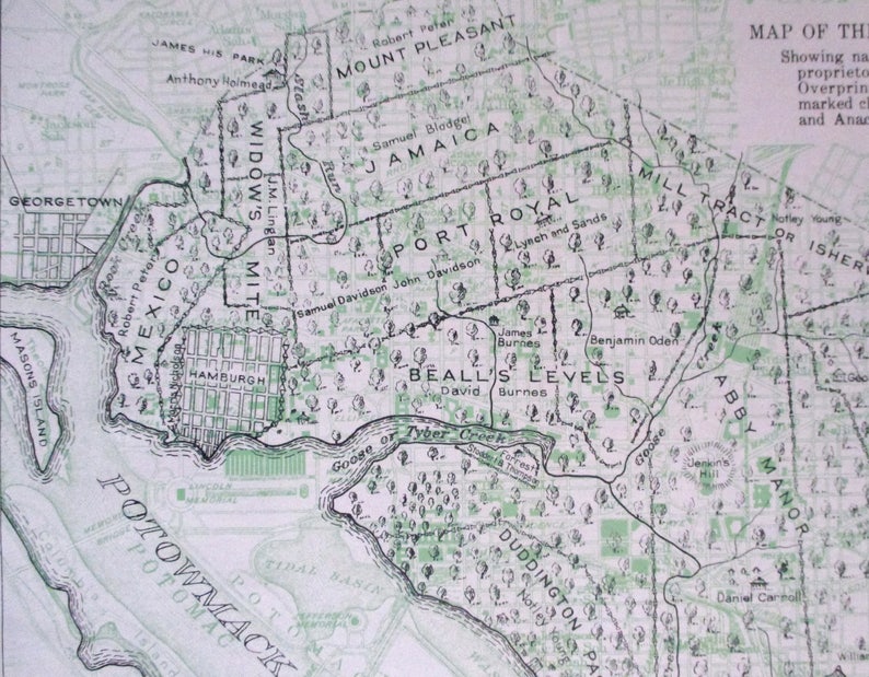 1950 Washington, DC Map. District of Columbia, Georgetown, Potomac ...