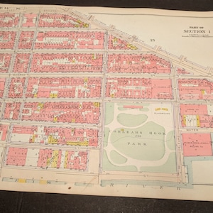 1916 Lower East Side Manhattan. Corlears Hook Park, Williamsburg Bridge ...