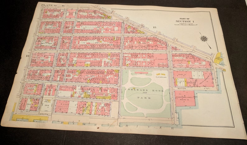1916 Lower East Side Manhattan. Corlears Hook Park - Etsy