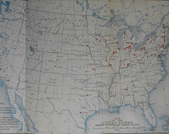 Antique Map of North America, United States Map - Etsy