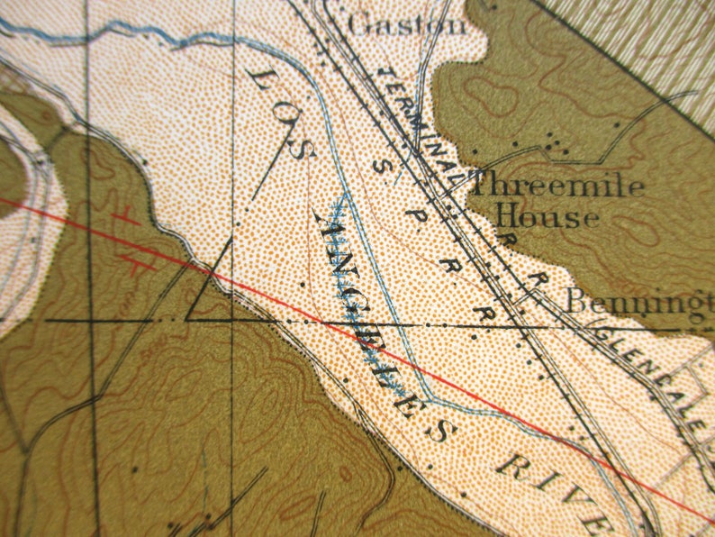 1907 Los Angeles Original California Antique Map Showing Oil Fields in ...