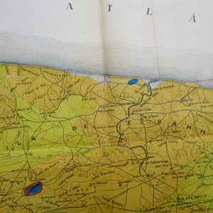 1917 Spanish Morocco Map Alcazar, Larache, Asilah. Scarce Geological ...