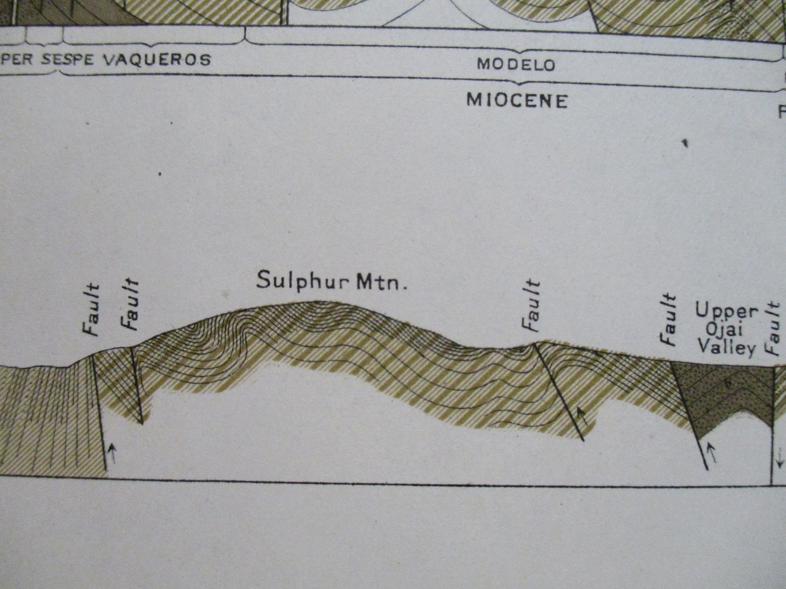 1907 Southern California Antique Map or Chart: Geologic Structure ...