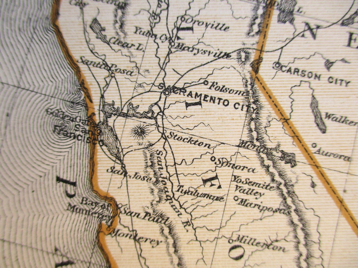 1875 United States Map With Inset Map of Alaska. Large - Etsy