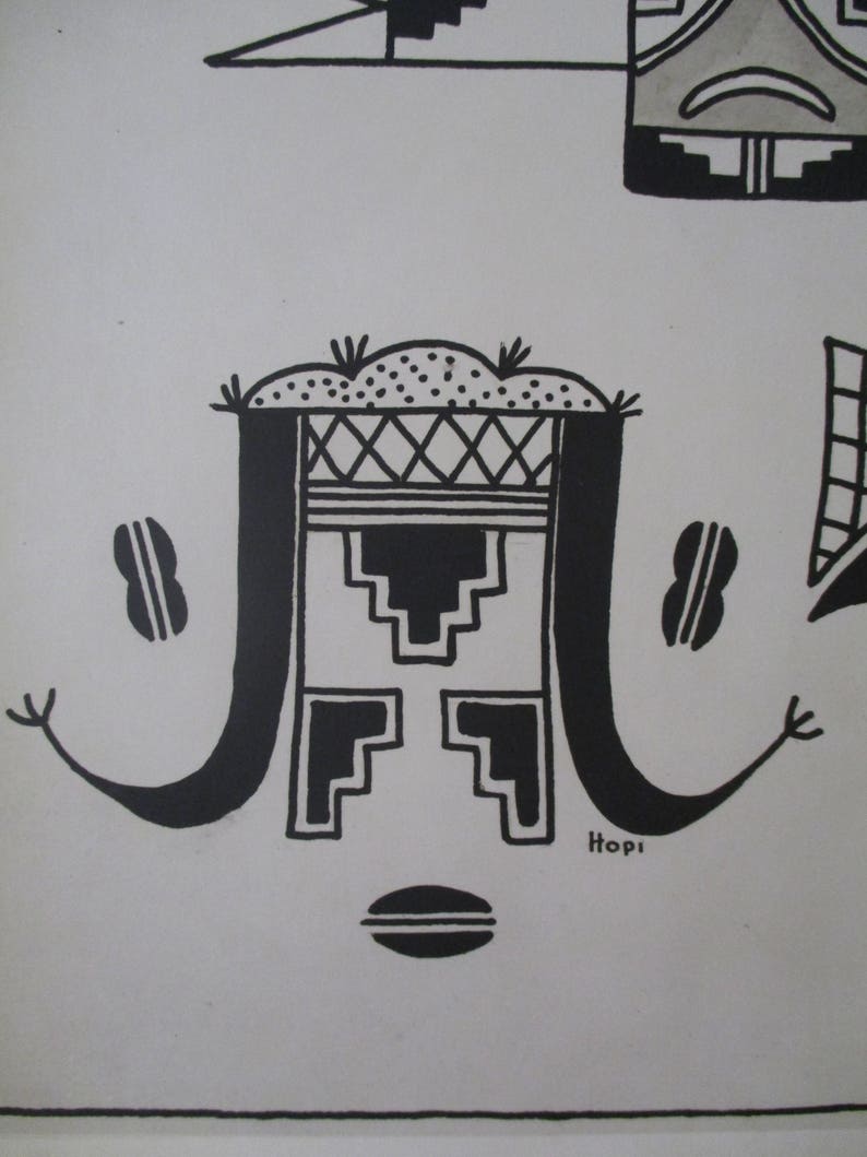 1930 Old Hopi Pottery Designs and Motifs. Antique Original Lithograph ...