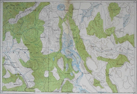 1901 Timber Map of Southern Oregon Border: Upper Klamath Lake - Etsy