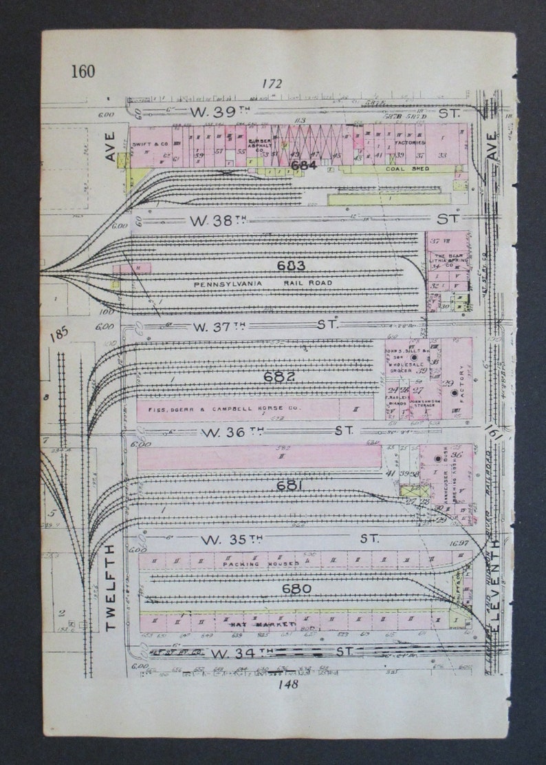1912 Kips Bay Neighborhood, Manhattan E 29th St to 34th East Street ...