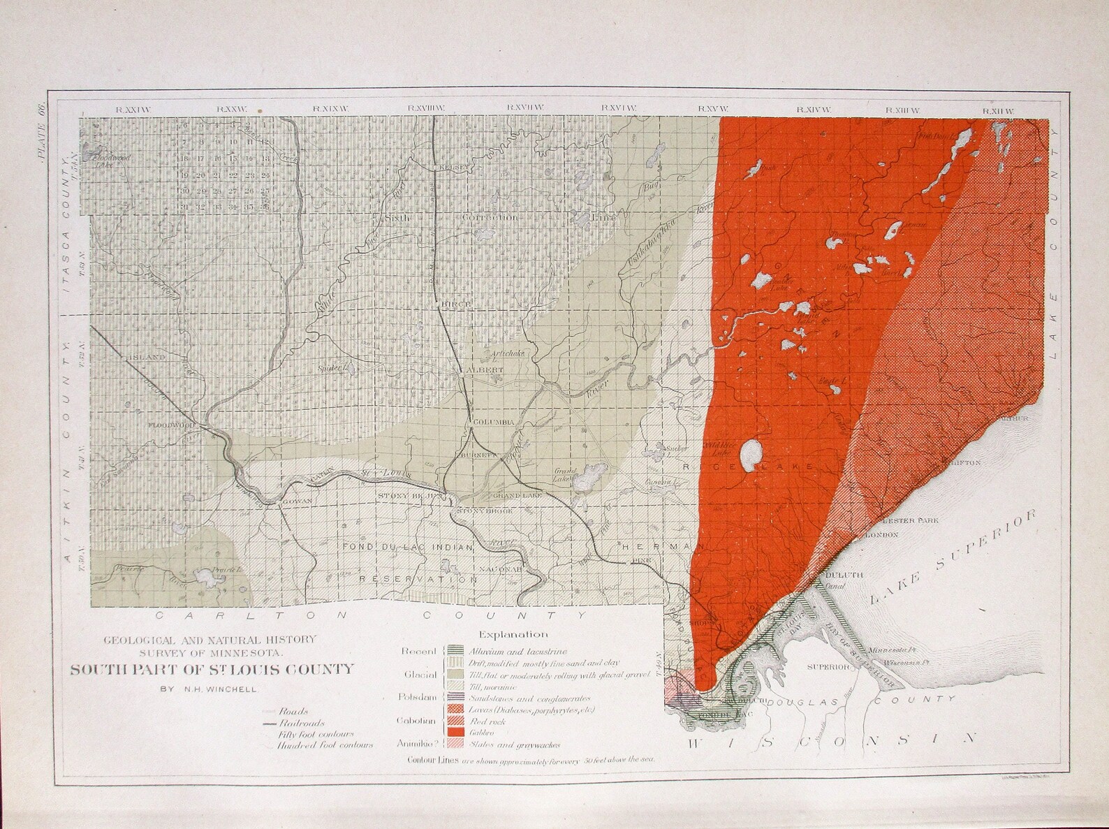 1901 Duluth Bay & Canal, Lake Superior Minnesota-fond Du Lac London ...