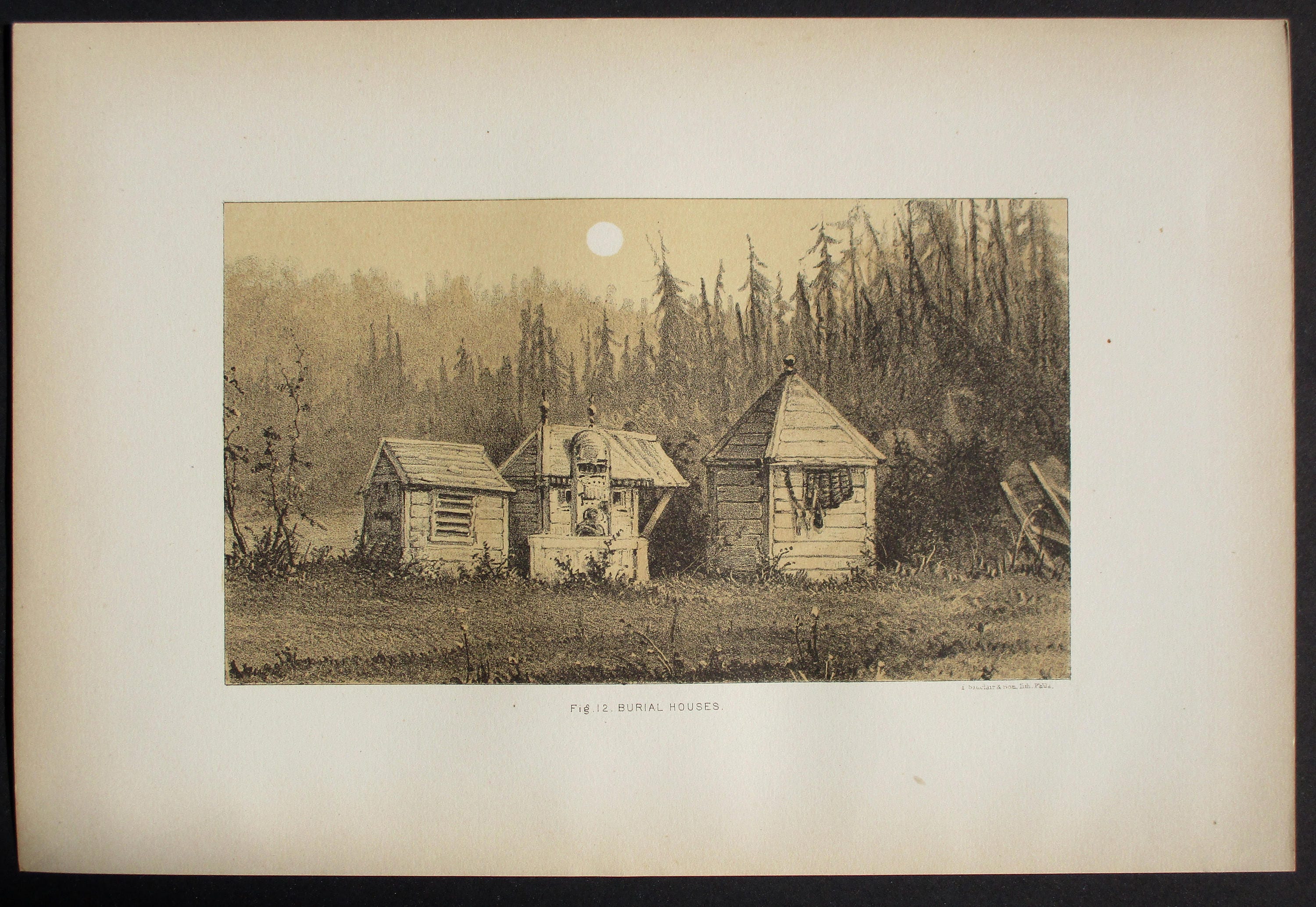 1881 Burial Houses, Native American or First People's Funeral or ...