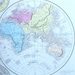 1887 World Map Mappe-monde, Eastern & Western Hemisphere Also Shows ...
