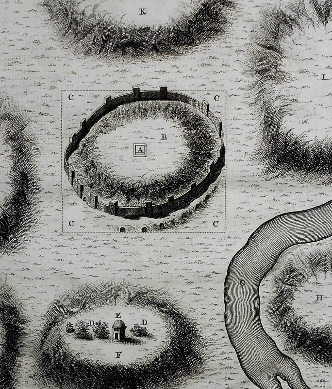 1747 Ancient Rome Map, Time of Romulus. Palatine, Tyber River "premier ...