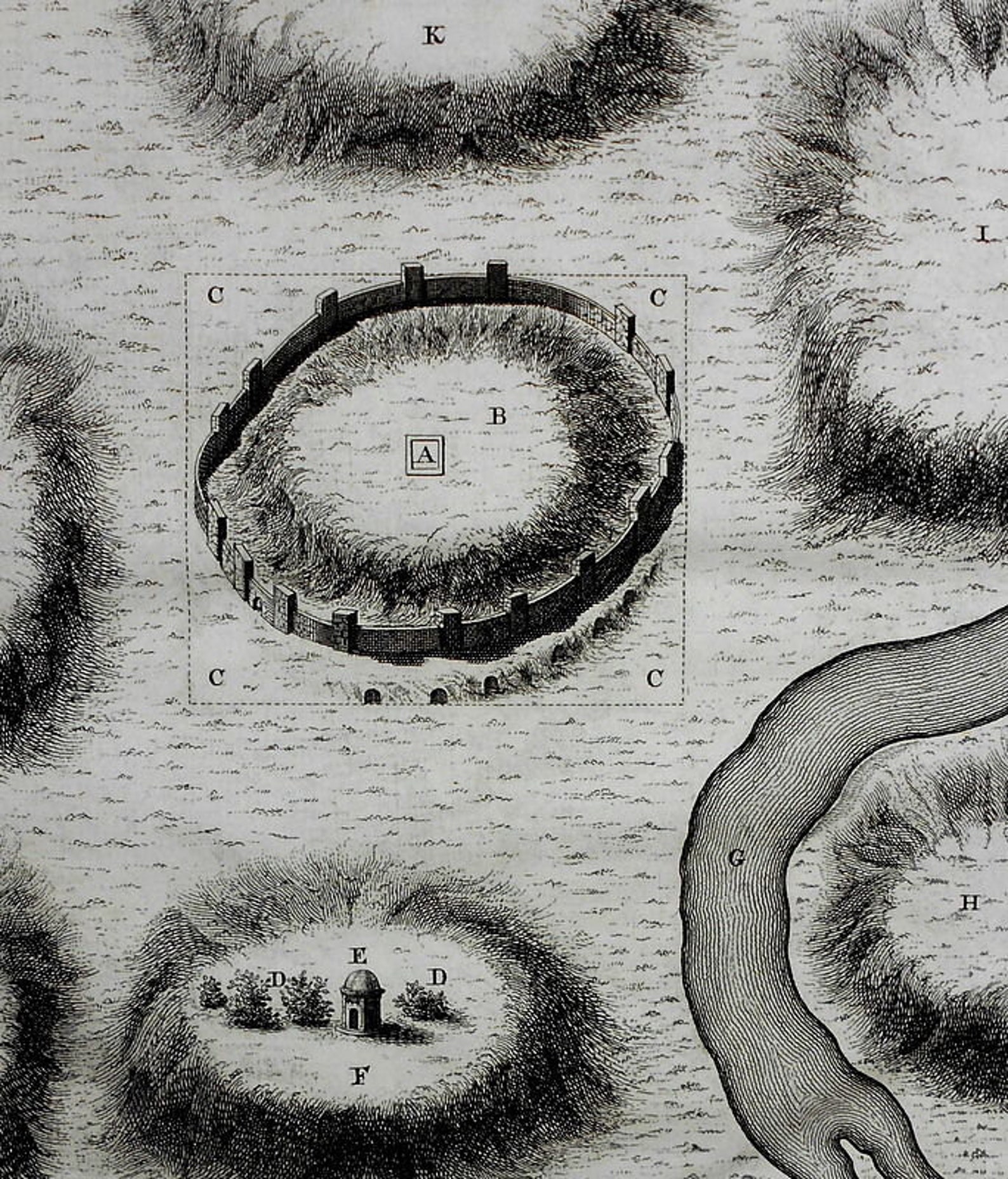 1747 Ancient Rome Map, Time of Romulus. Palatine, Tyber River premier ...