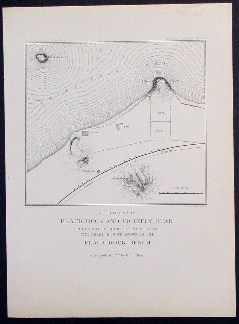 1890 Black Rock Vicinity, Utah. Black Rock Bench, Utah-western Railroad ...