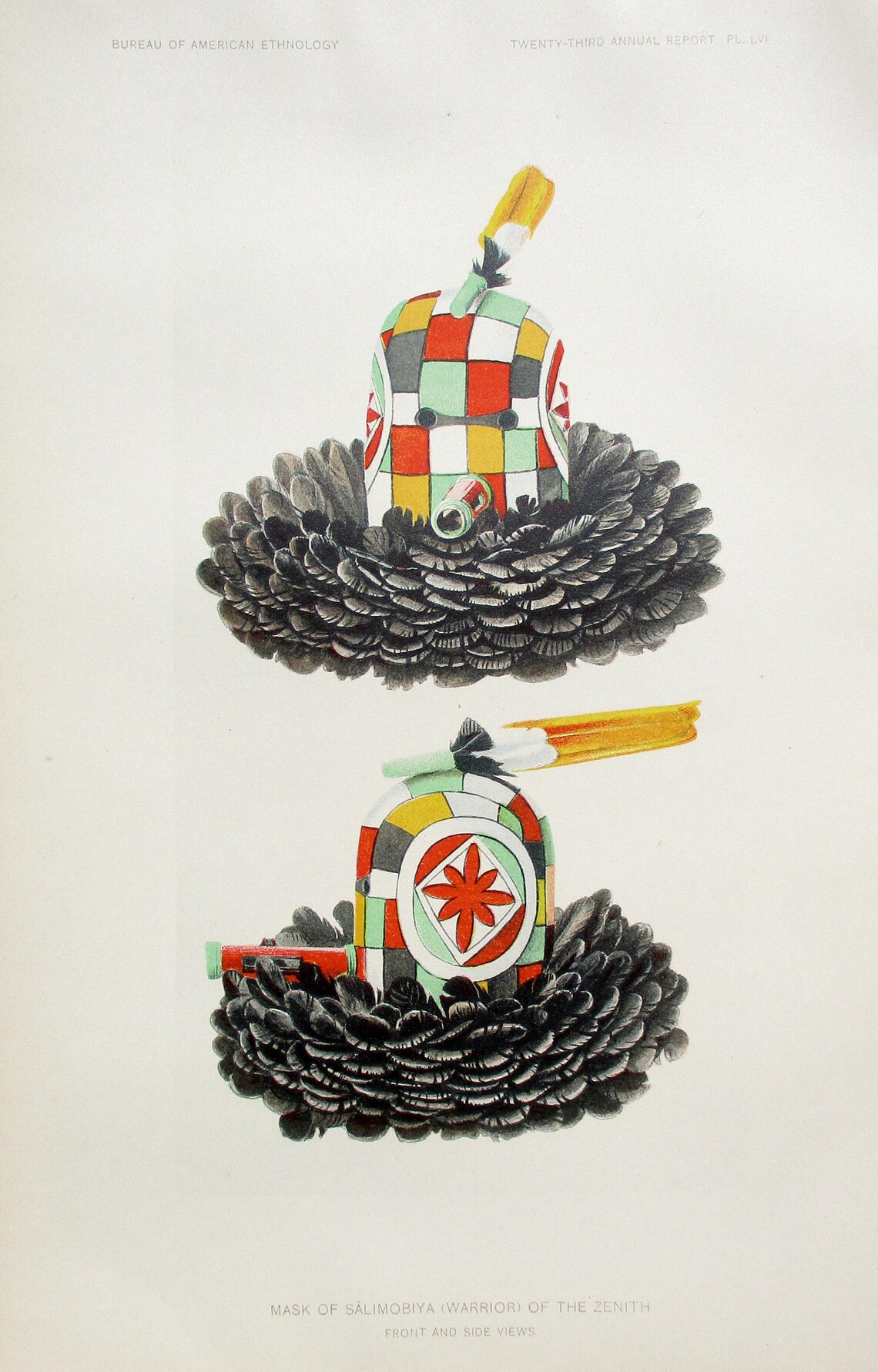 1904 ZUNI Masks of Salimobiya, Warrior of the Zenith. Antique ...