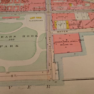 1916 Lower East Side Manhattan. Corlears Hook Park, Williamsburg Bridge ...