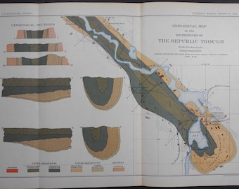 Upper Peninsula Geologic Map - Etsy