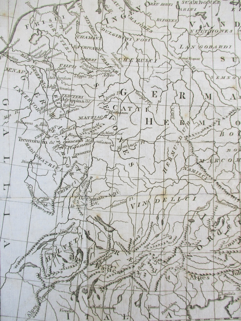 1793 Map Germany Original by Cartographer Robert Vaugondy, Designed for ...
