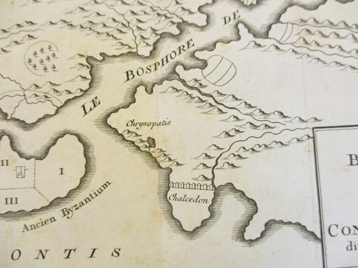 1747 Bosphorus Map Istanbul Chalcedon Chrysopatis. Le | Etsy