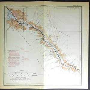 1915 Ozoma Idaho ID Railroad Map and Smeads, Noxon, Belknap, Woodlin ...