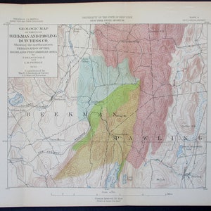 1892 Geologic Map of Parts of Beekman and Pawling Dutchess - Etsy