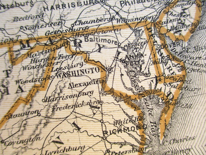 1875 United States Map With Inset Map of Alaska. Large - Etsy