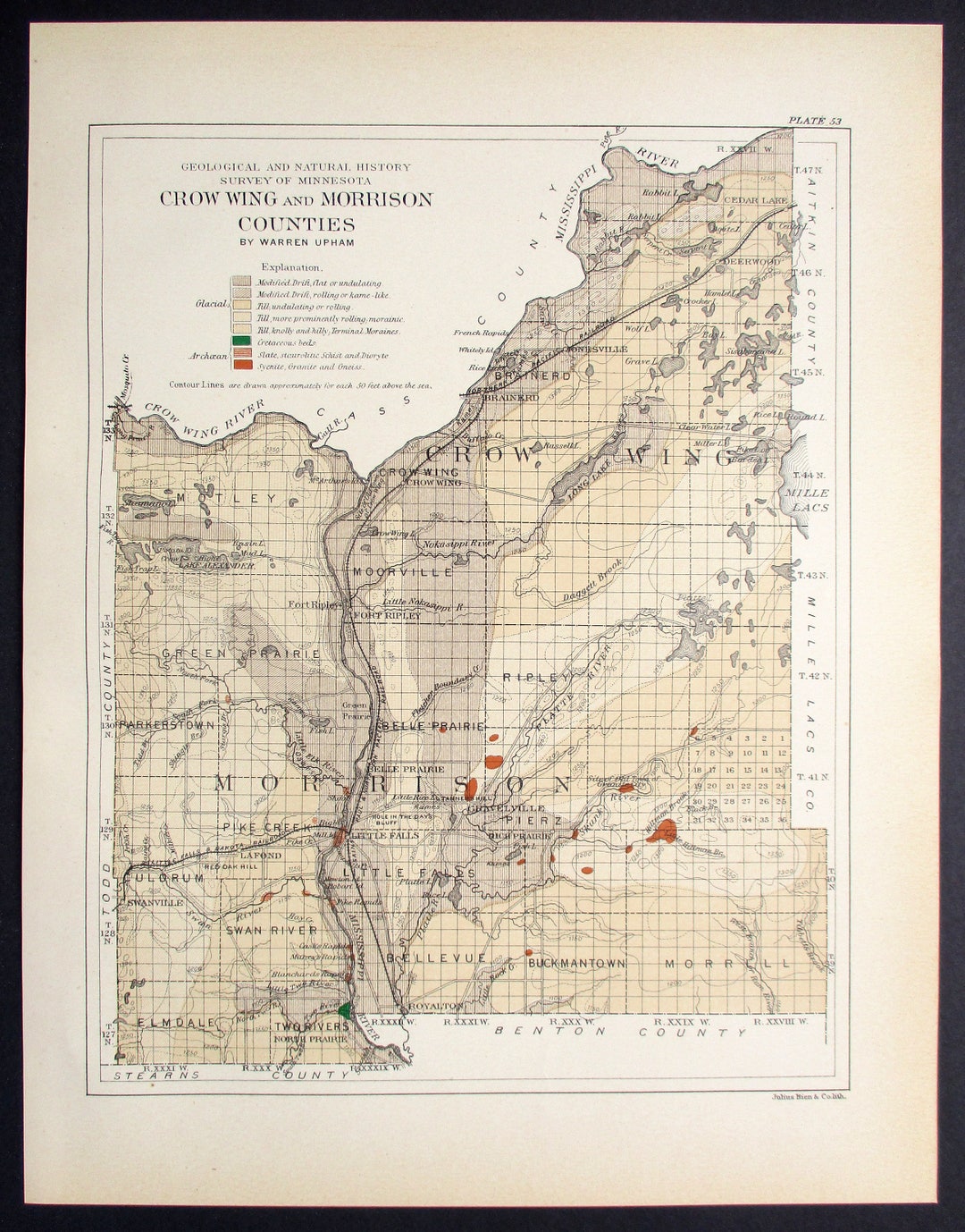 1901 Crow Wing & Morrison Counties Deerwood Royalton Brainerd, Fort ...