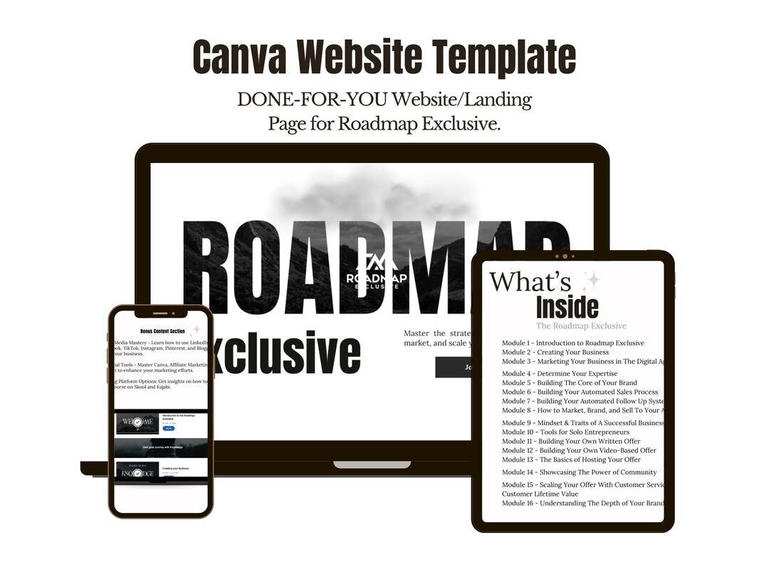 Roadmap Exclusive Landing Page, Instagram, Link in Bio, Canva Websites ...
