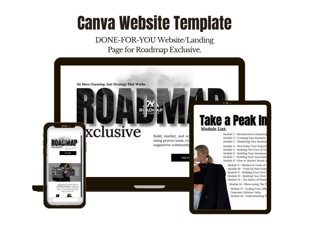 Roadmap Exclusive Landing Page, Instagram, Link in Bio, Canva Websites ...