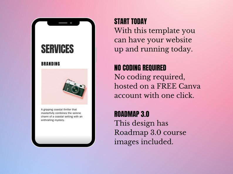 Pink Canva Website Template, Business Landing Page (digital Download ...