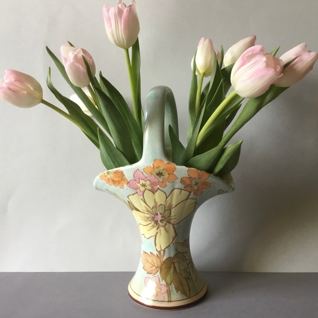 Vintage Tuscan, Decoro, Pottery, Ceramic Basket Vase, C1930s. - Etsy