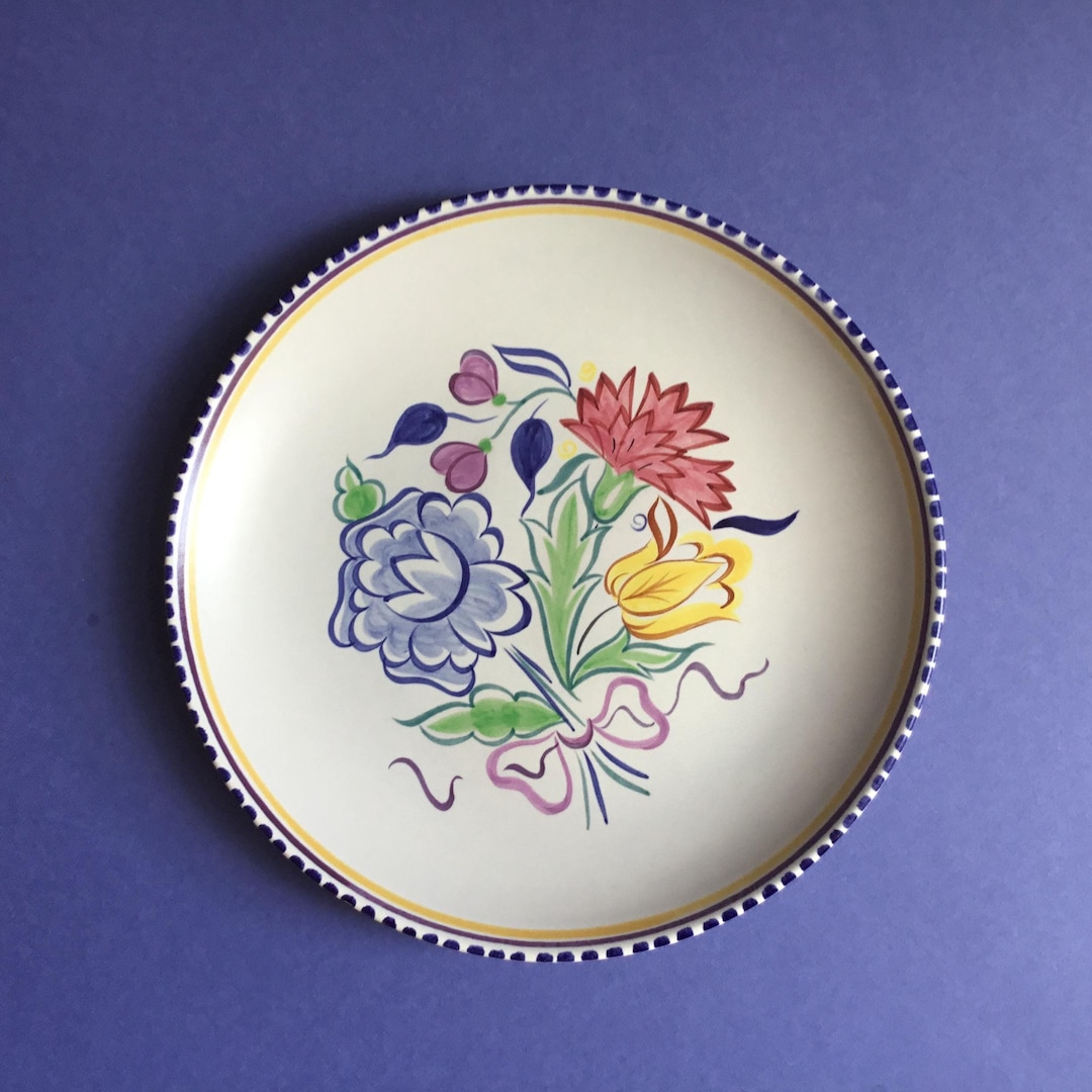 Vintage Poole Pottery, “traditional Ware” Bouquet Pattern, 9” Plate ...