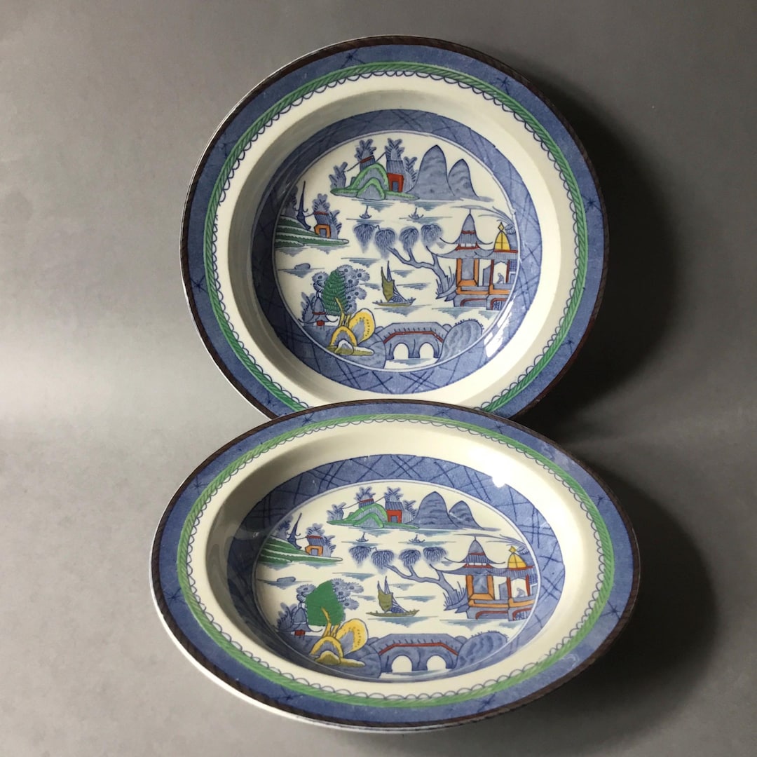 Vintage Woods Ware (wood & Sons) Pair of 10” Dishes ‘canton’ Pattern ...
