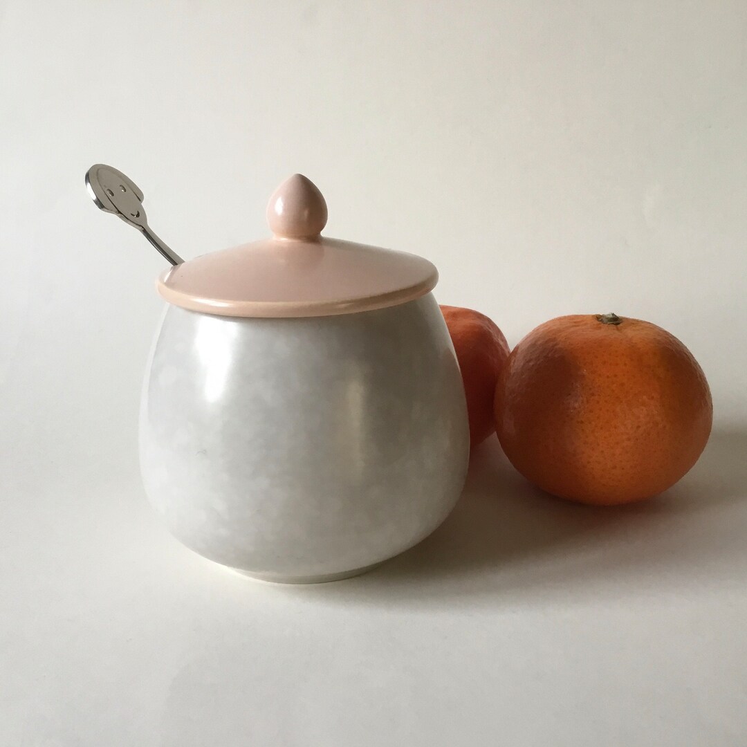 Vintage Poole Pottery Twintone Preserve/jam/honey/sugar Pot, C 1950s ...