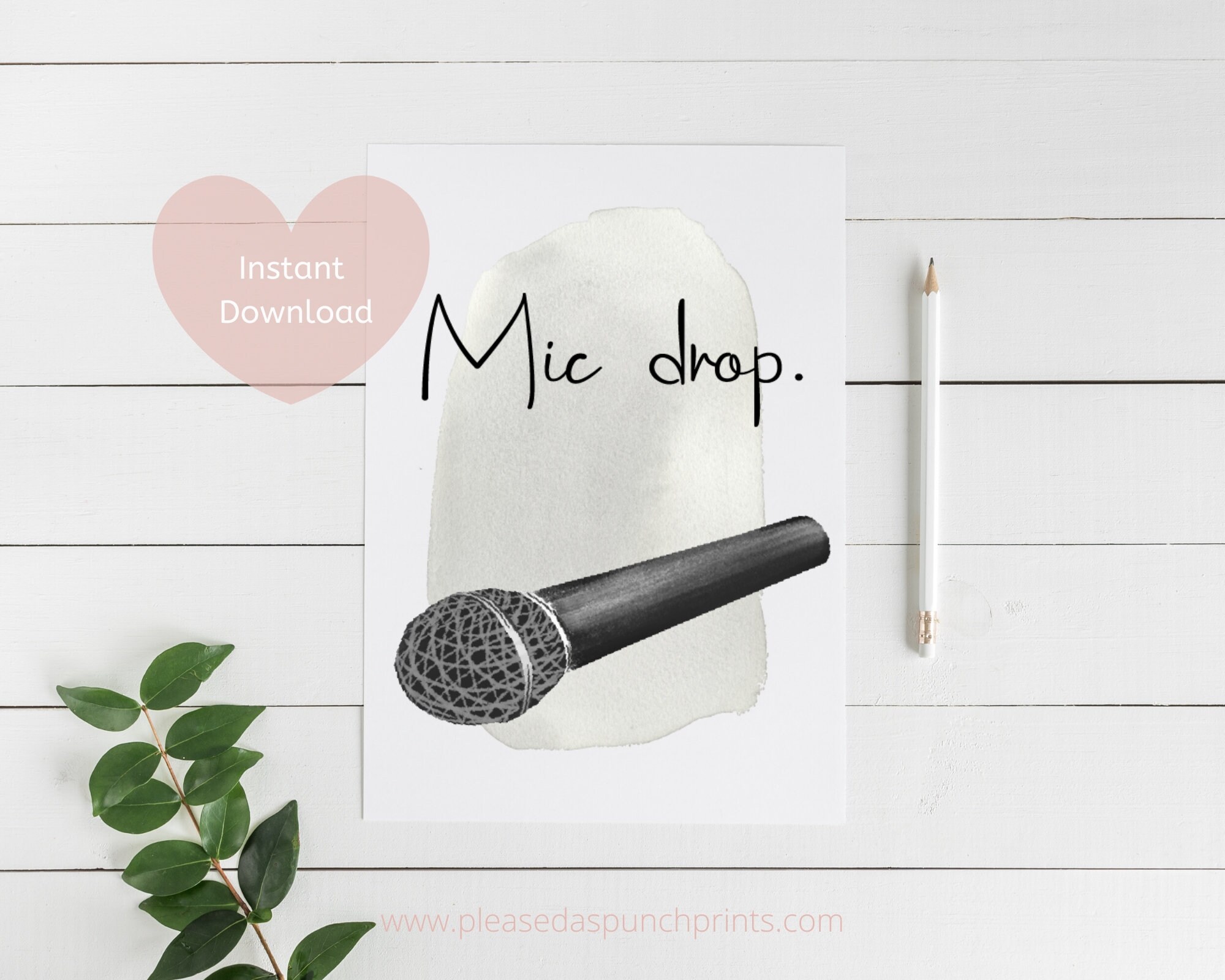 Mic Drop...watercolor Microphone Digital Art | Wall Decor | Digital ...