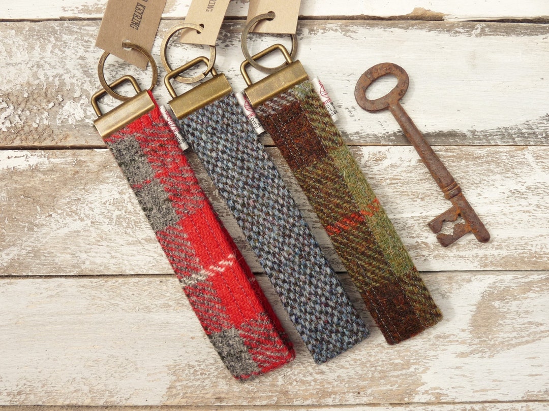 Harris Tweed Key Fob, Keyring, Tartan Scottish Gift, Corporate Gift ...