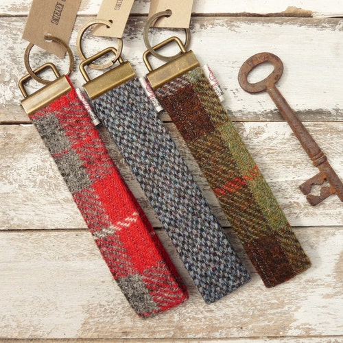 Harris Tweed Keyring Fabric Hoop/loop Key Ring Fob Scottish - Etsy UK