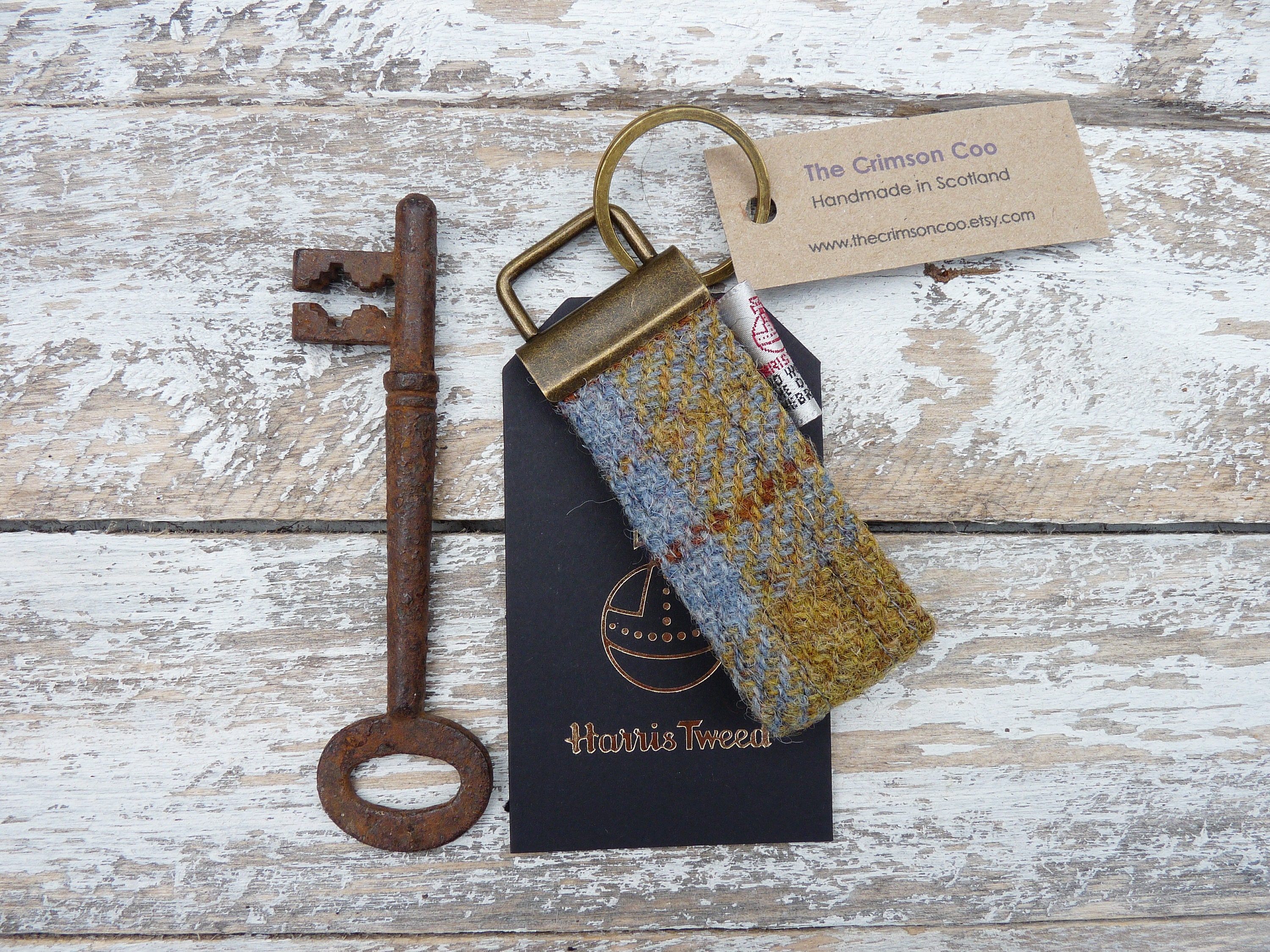 Harris Tweed Key Fob Key Ring Tartan Scottish Gift Wedding | Etsy UK