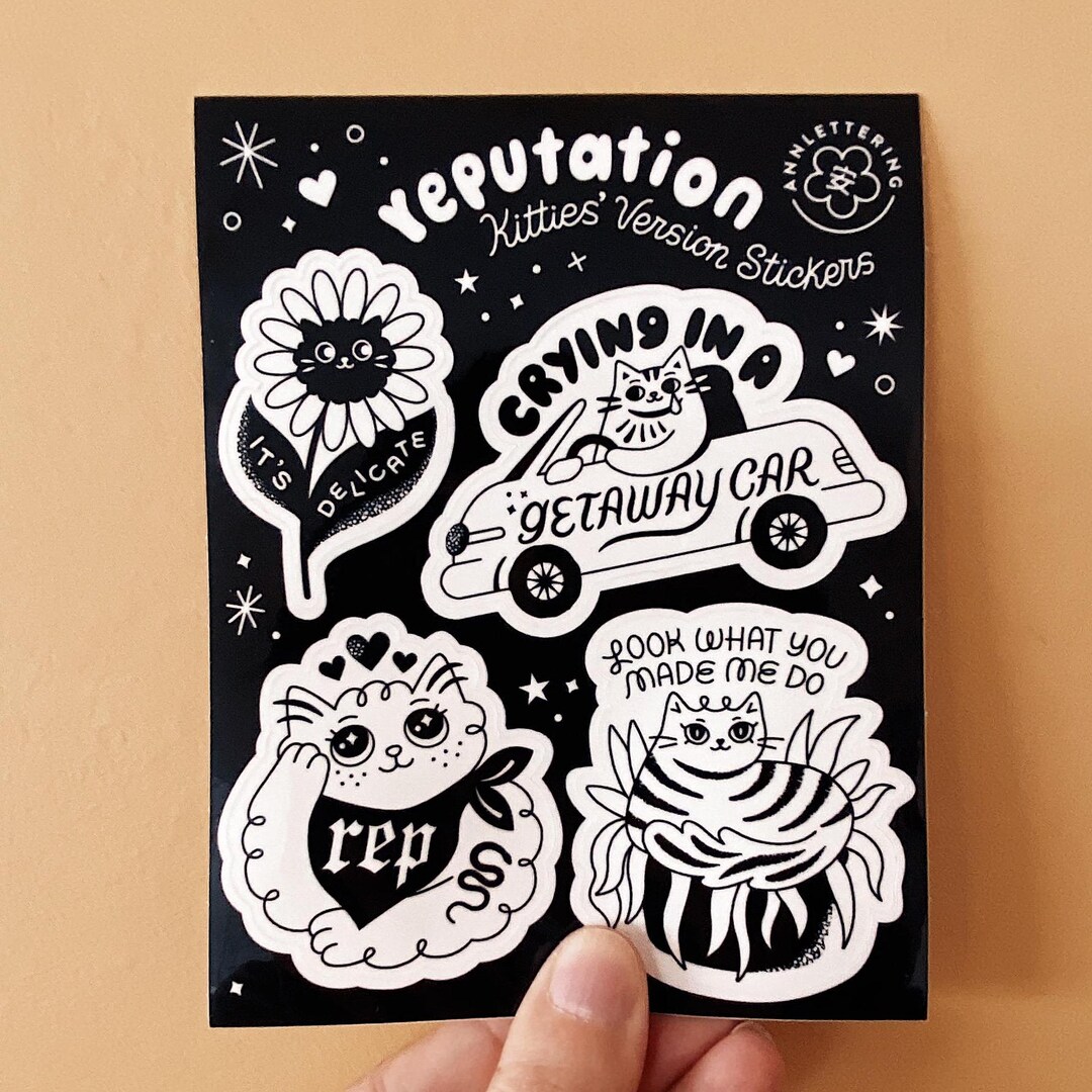 Reputation Stickers Sheet Swiftie Accessories Taylor Swift Cute Cat ...