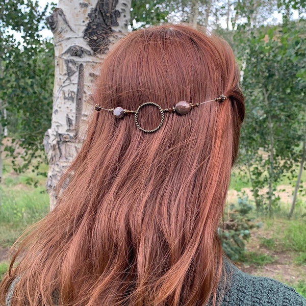 Antique Gold Hair Pin and Chain - Etsy