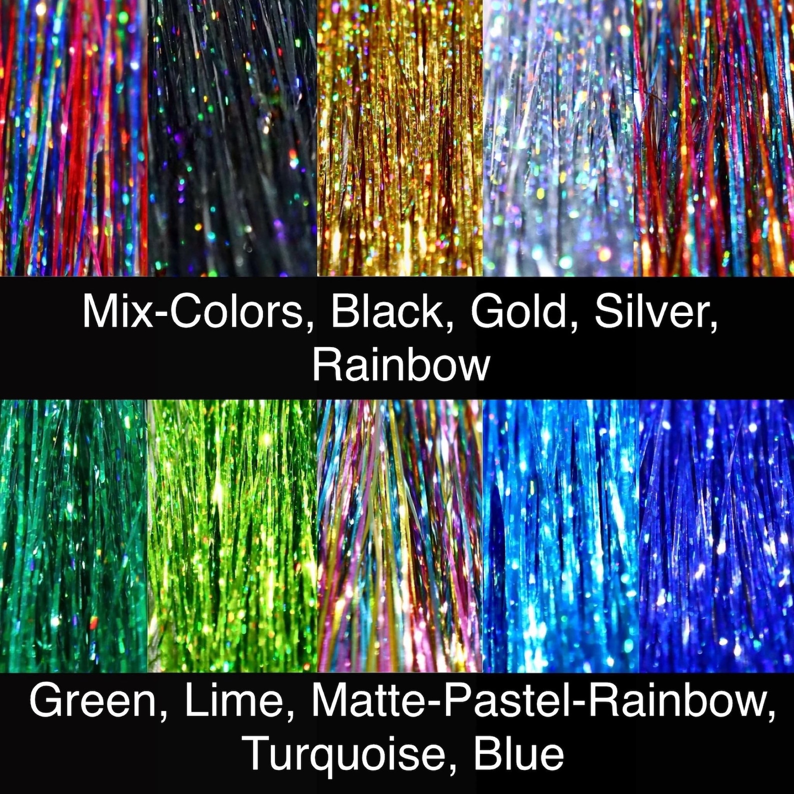 Sparkly Glitter Strands for Fairies, Hair Tinsel Fairy Hair, Bling Hair ...