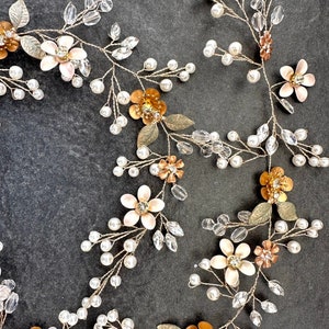 Boho Flower Hair Vine, Custom Colored Flowers to Match Your Wedding ...
