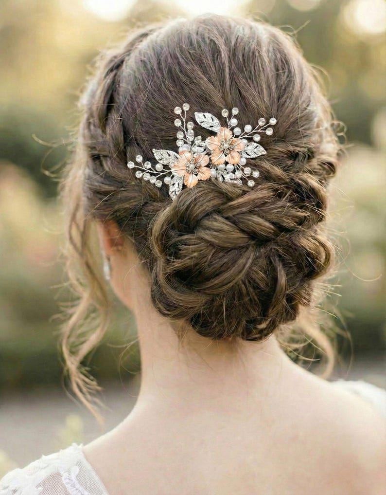 Nature Inspired Bridal Hair Pins |custom Colored Wedding Palette - Etsy