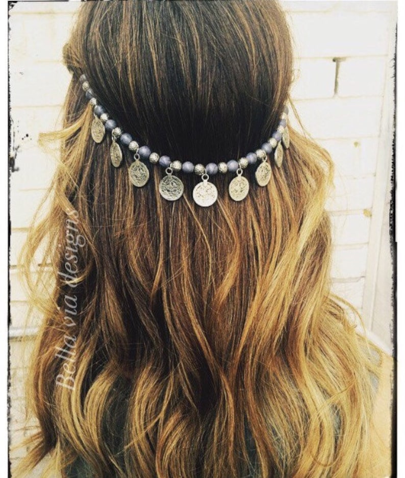 Silver Coin Head Chain Coin Hair Jewelry Coin Hair | Etsy