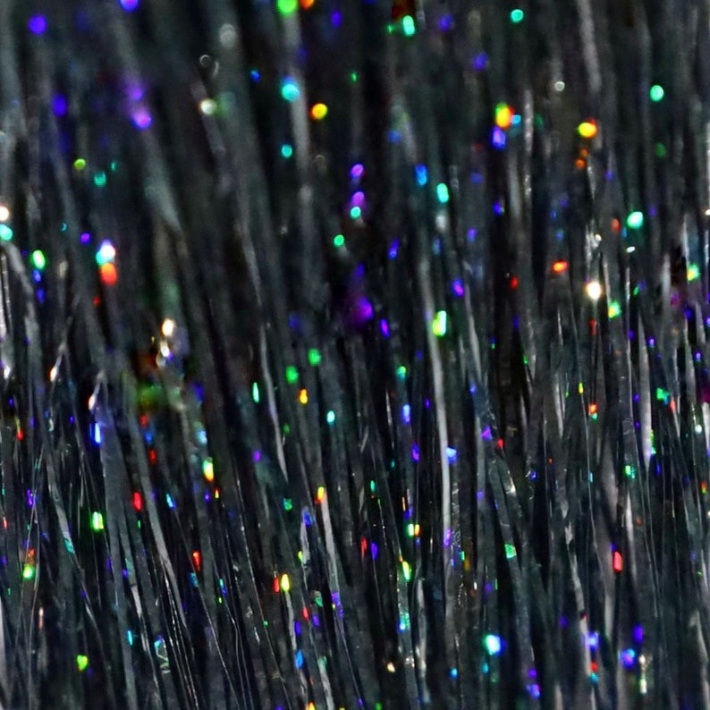 BLACK Glitter Strands Hair Tinsel 26 or 36 Inches - Etsy